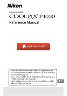 Nikon Coolpix P1000 Printed Manual